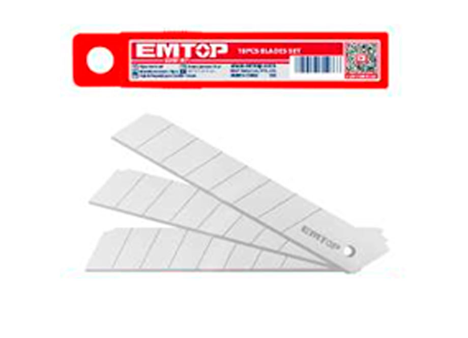 BLISTER 10 CUCHILLAS CUTTER 18x100mm EMTOP | Millasur | Maquinaria y ...
